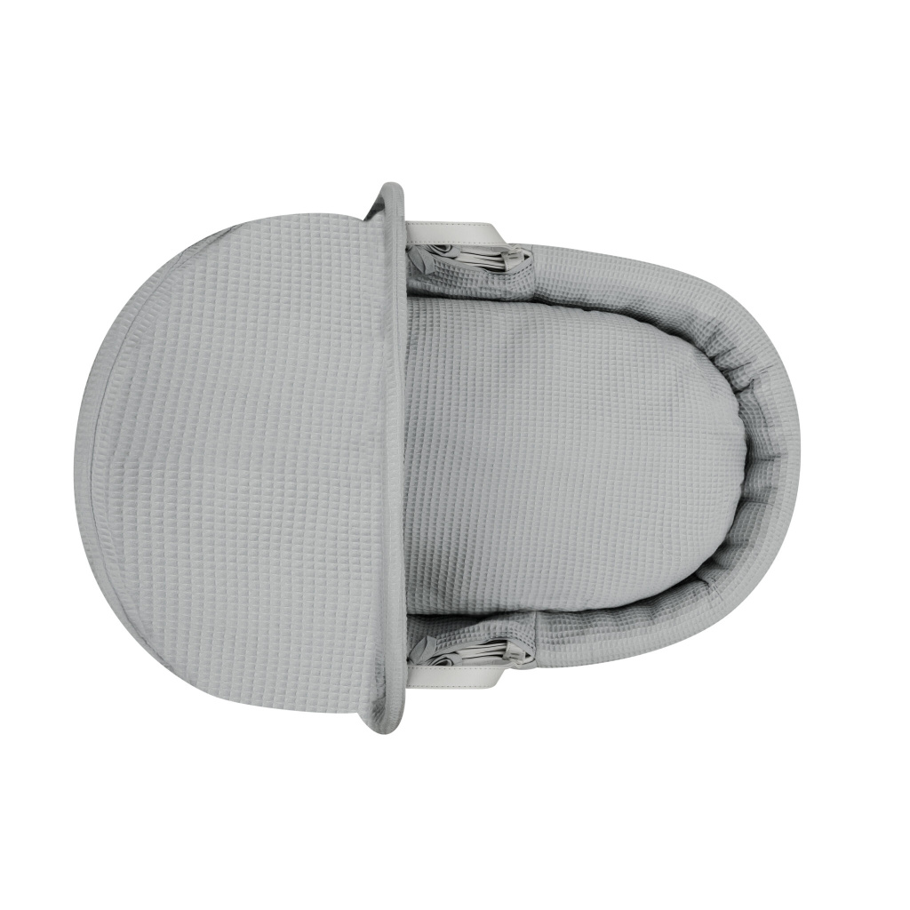 Grey Dimple White Wicker Moses Basket - Kinder Valley