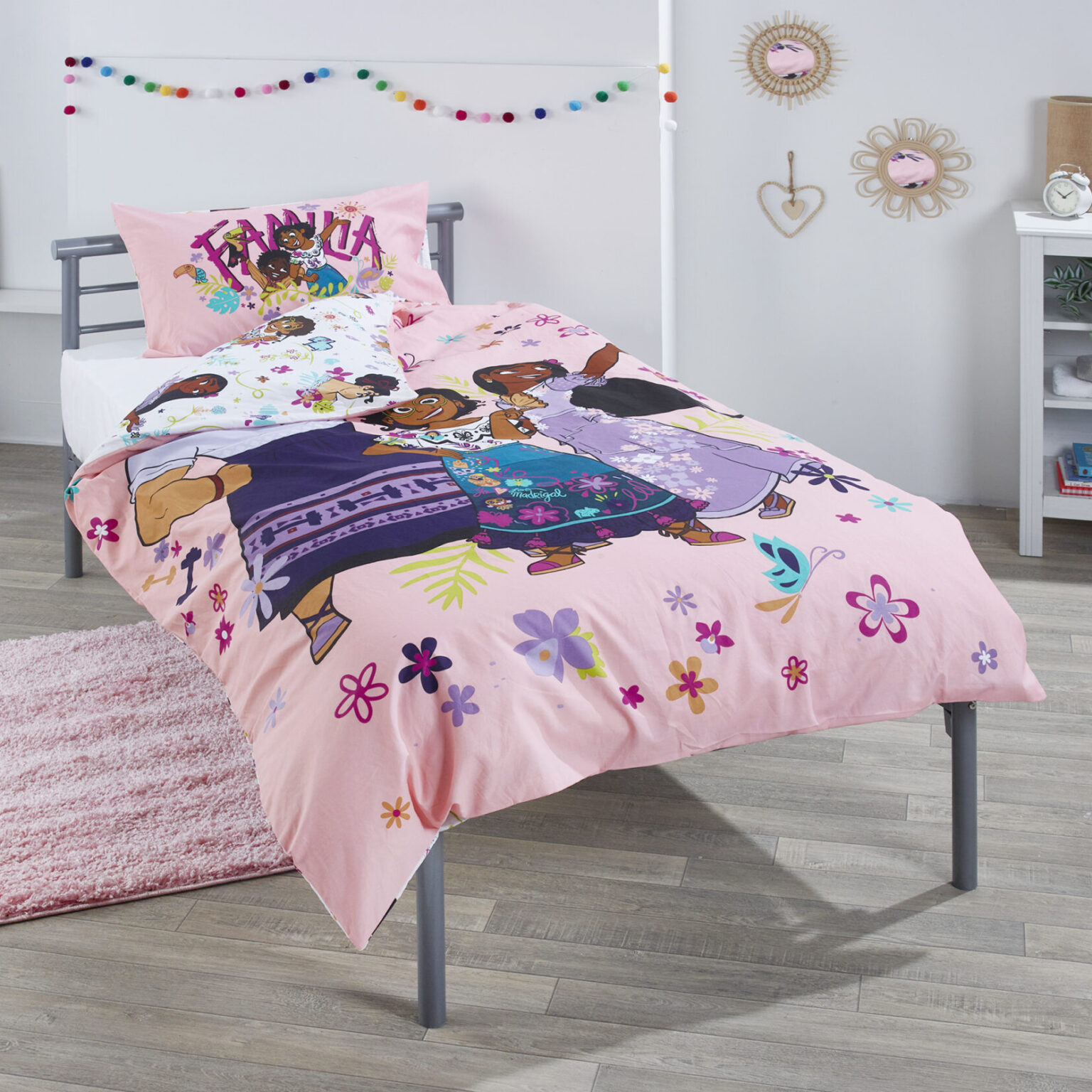Disneys Encanto 7 Piece Silver Metal Single Bed with Encanto Single ...