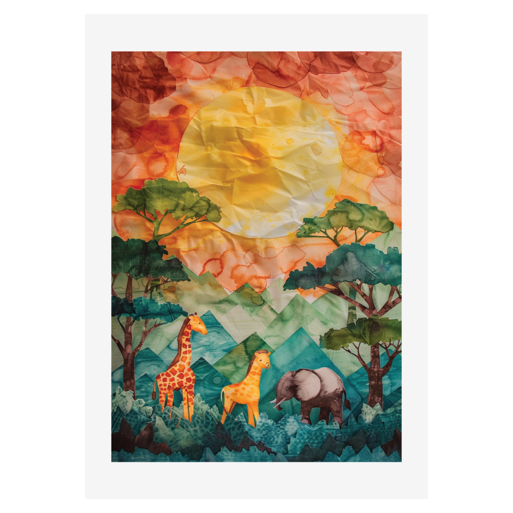 Safari Collage Poster Print - Kinder Valley