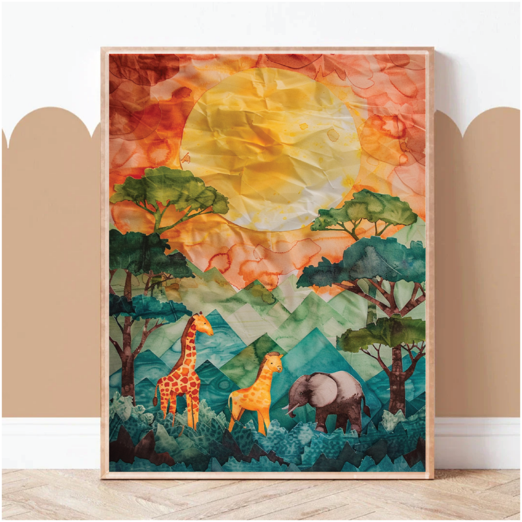 Safari Collage Poster Print - Kinder Valley